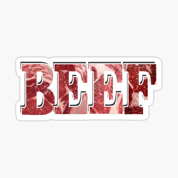 "BEEF!" Sticker for Sale by LukasMB | Redbubble