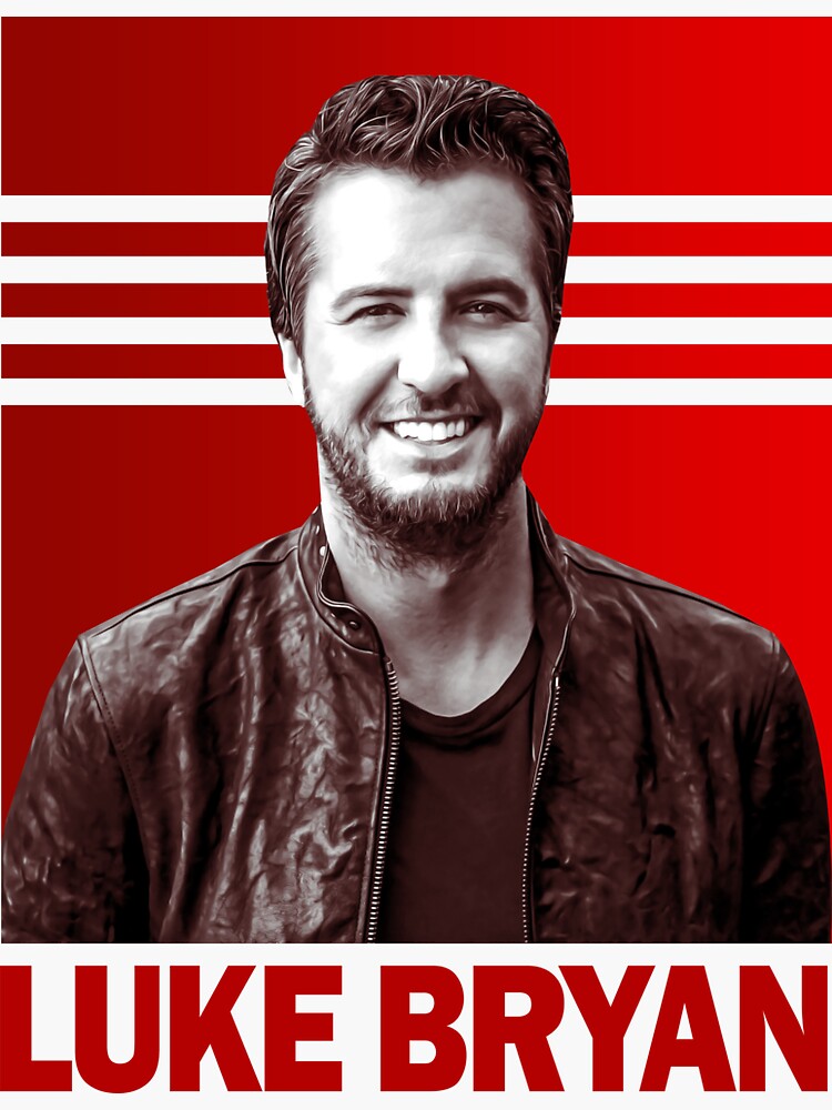 "Retro Luke Bryan 8s Aesthetic Fan Art Tribute" Sticker for Sale by ...