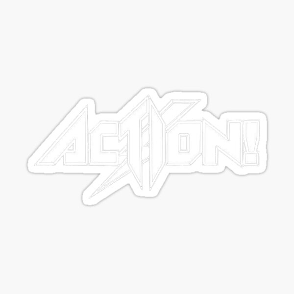 "action!" Sticker for Sale by RaisaKimber | Redbubble
