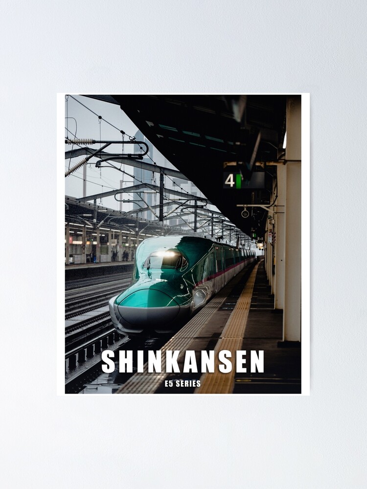 "Japanese Shinkansen Bullet Train, E5 Series Graphic " Poster for Sale ...