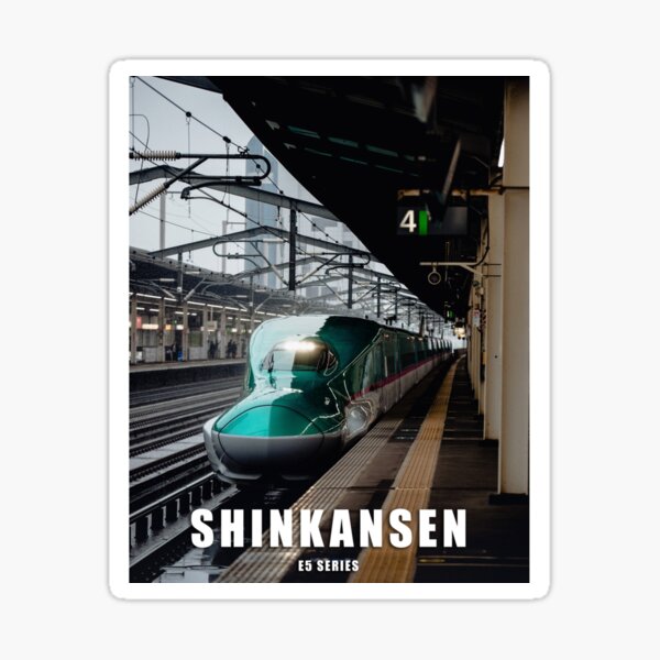 "Japanese Shinkansen Bullet Train, E5 Series Graphic " Sticker for Sale ...