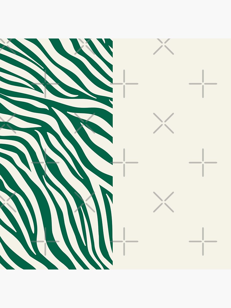 "White Vertical Split and Dark Green Zebra Print " Sticker for Sale by ...