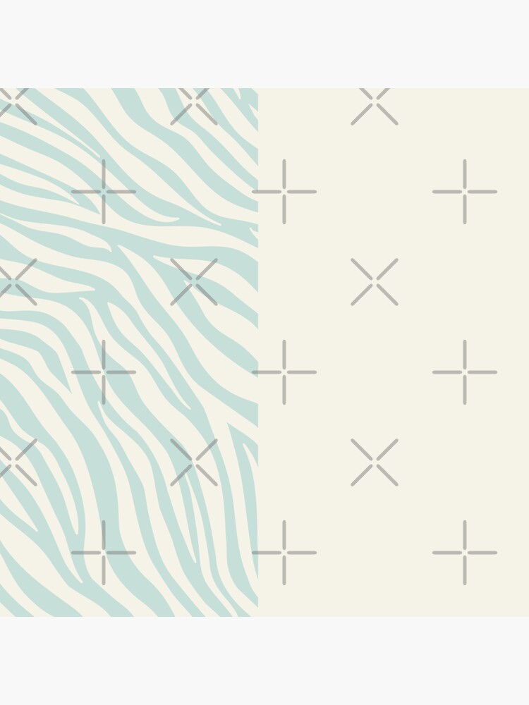 "White Vertical Split and Mint Green Zebra Print " Sticker for Sale by ...