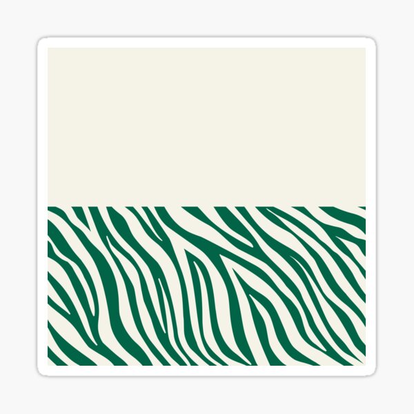 "White Horizontal Split and Dark Green Zebra Print " Sticker for Sale ...