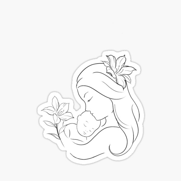 "Baby and Mother" Sticker for Sale by hansi99 | Redbubble