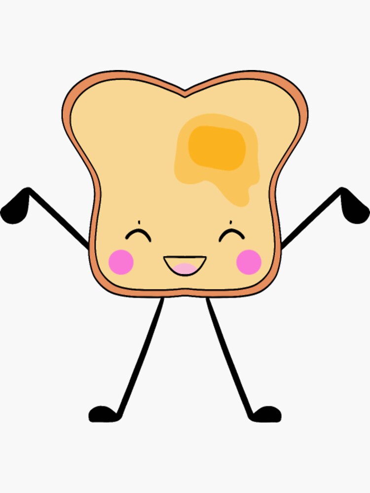 "Cute dancing happy Kawaii baby toast cartoon" Sticker for Sale by ...