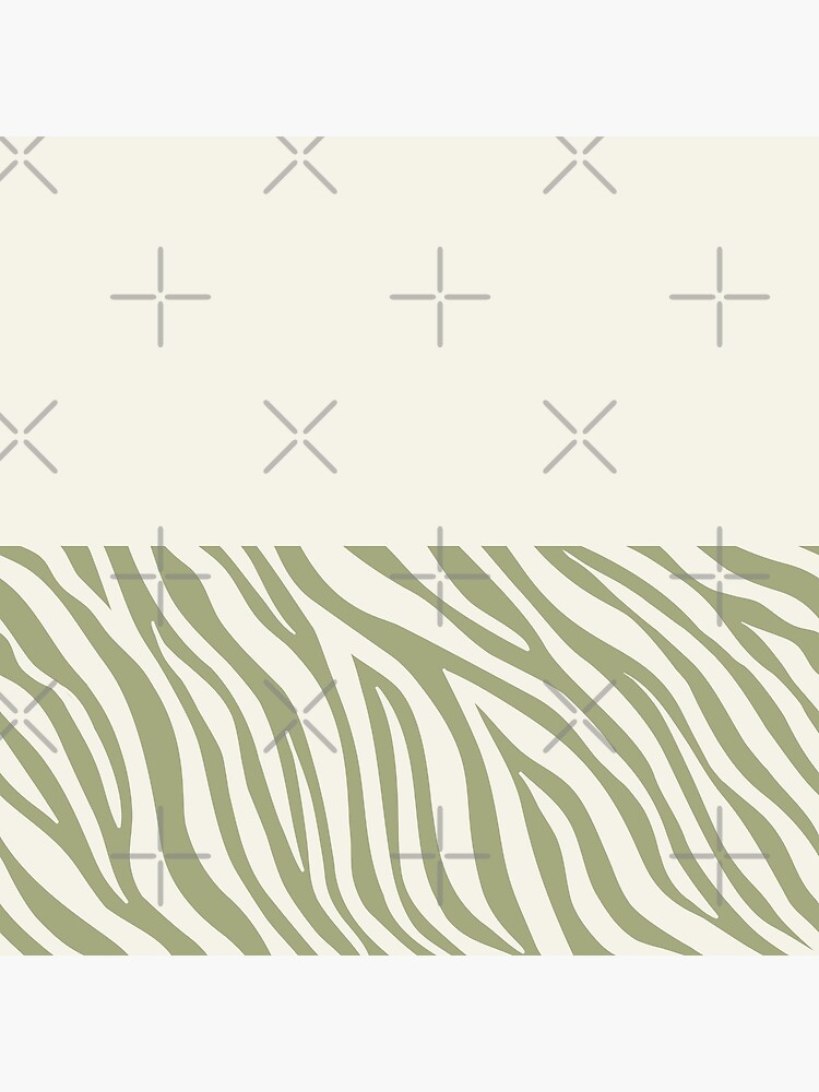 "White Horizontal Split and Sage Green Zebra Print " Poster for Sale by ...