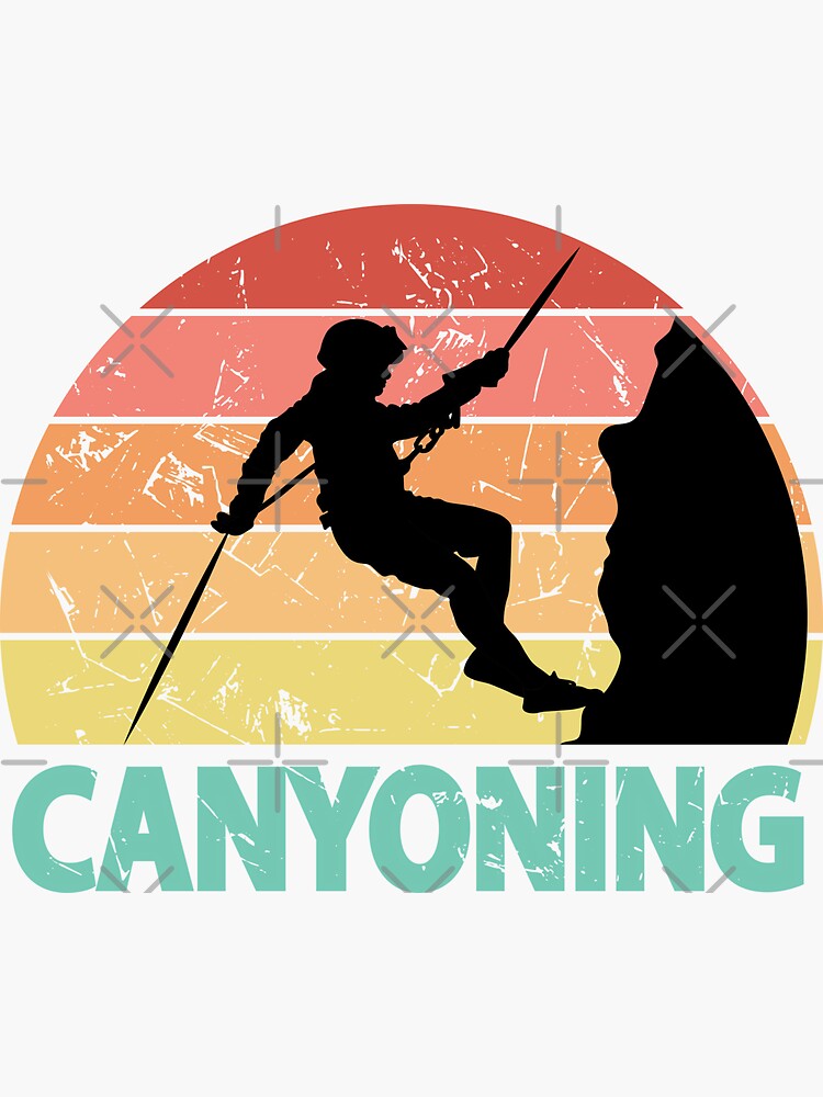 "Canyoning Rappelling Abseiling Canyoneer Vintage" Sticker for Sale by ...