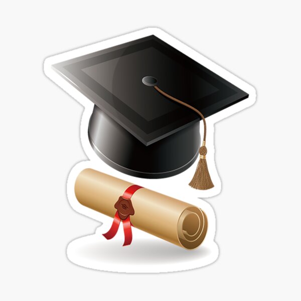 "Black mortarboard, Graduate diploma" Sticker for Sale by qabtoyafengs ...