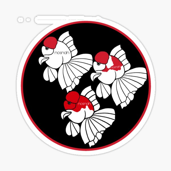 "Red and White Oranda Goldfish Logo B3" Sticker for Sale by Nosnah ...