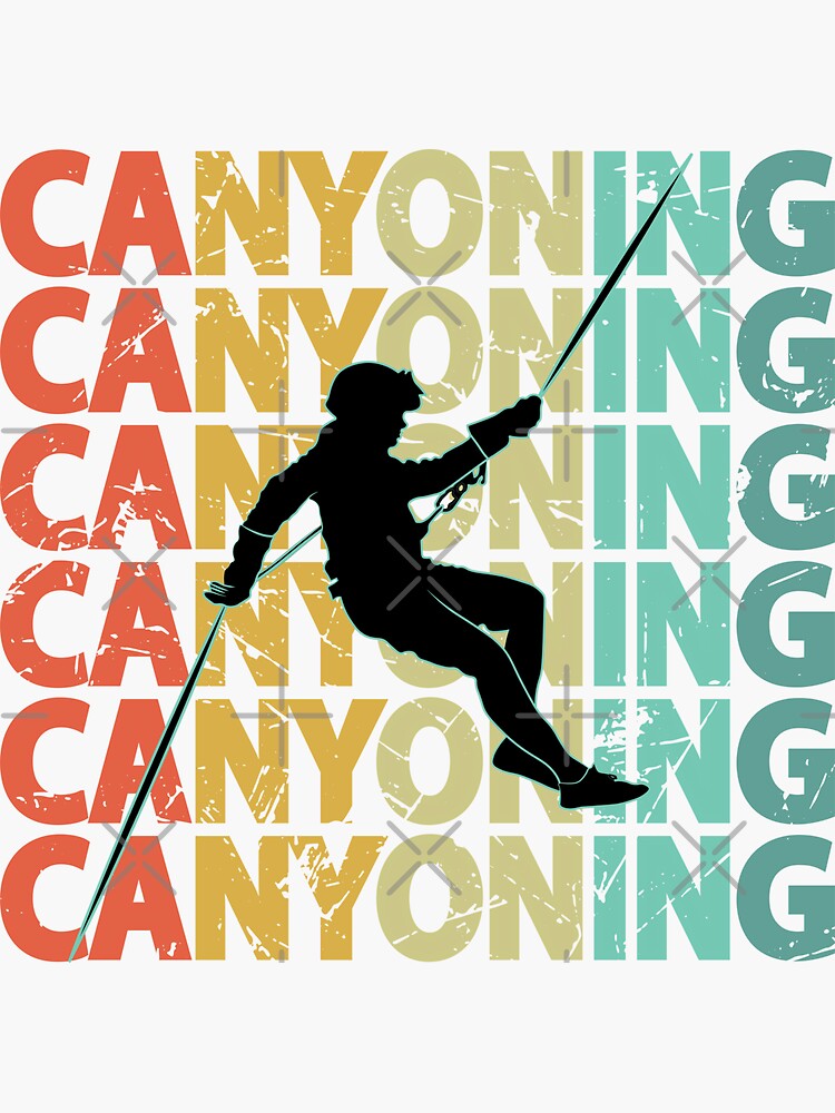 "Canyoning Rappelling Abseiling Canyoneer Vintage" Sticker for Sale by ...