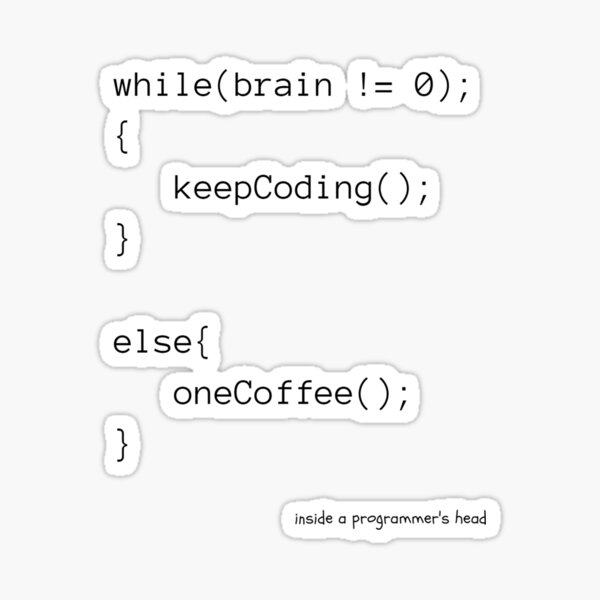 "Inside a programmer's head" Sticker for Sale by MaNi-Design | Redbubble