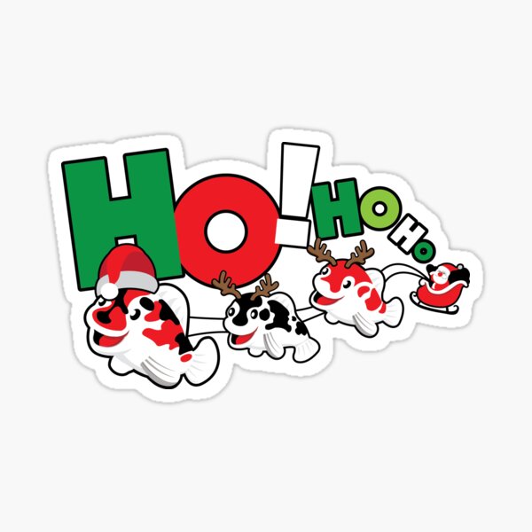 "Koi Christmas / Ho Ho Ho" Sticker for Sale by FishProduct | Redbubble