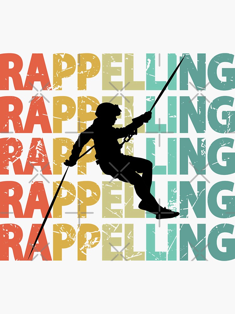 "Rappelling Canyoning Abseiling Canyoneer Vintage" Sticker for Sale by ...