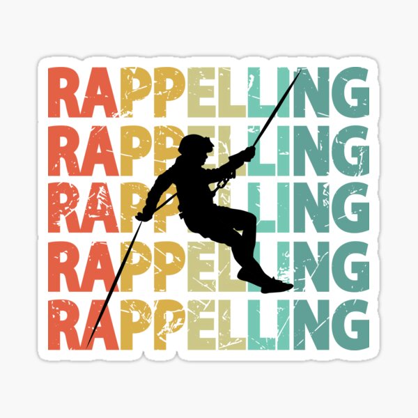 "Rappelling Canyoning Abseiling Canyoneer Vintage" Sticker for Sale by ...