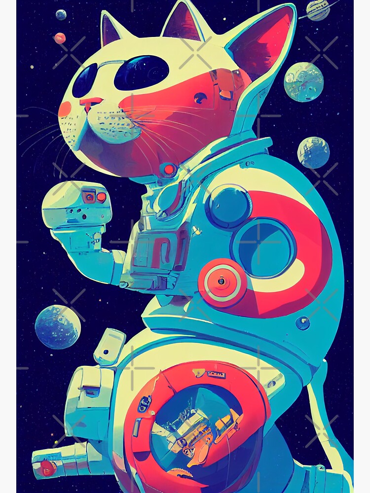 "Epic space cat poster" Sticker for Sale by michae1l | Redbubble