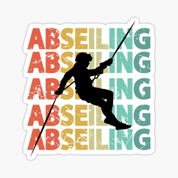 "Abseiling Rappelling Canyoning Canyoneer Vintage" Sticker for Sale by ...