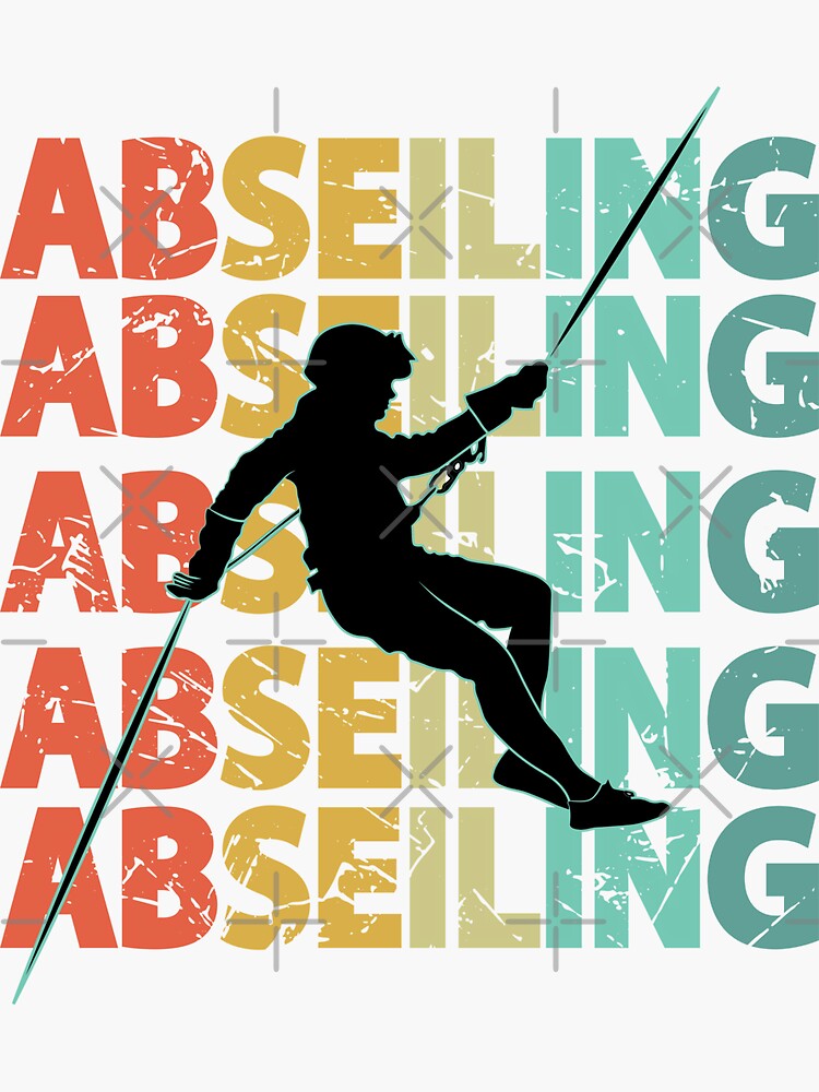 "Abseiling Rappelling Canyoning Canyoneer Vintage" Sticker for Sale by TheInkElephant | Redbubble