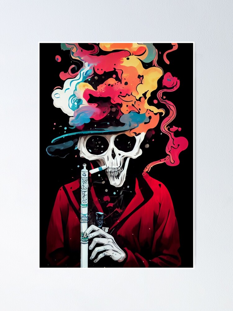 "The Grim Reaper smoking" Poster for Sale by flowinglobe | Redbubble