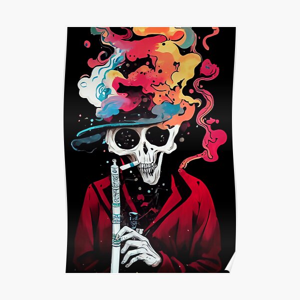 "The Grim Reaper smoking" Poster for Sale by flowinglobe | Redbubble
