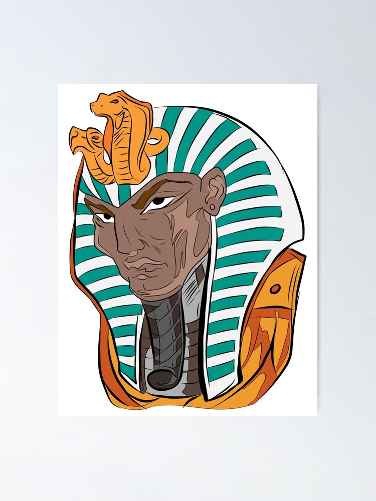 "Single Line - Pharaoh (White) Egypte " Poster for Sale by ASLI-SH ...