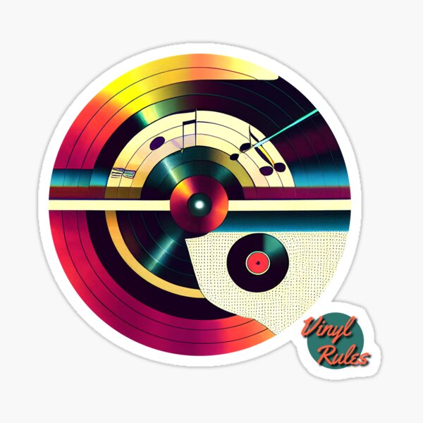 "Vinyl Rules" Sticker for Sale by NewEntities | Redbubble