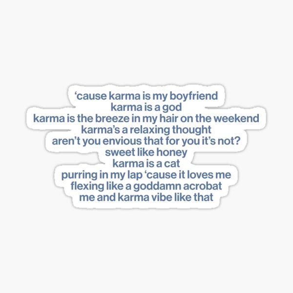 "taylor swift karma" Sticker for Sale by esthetay | Redbubble