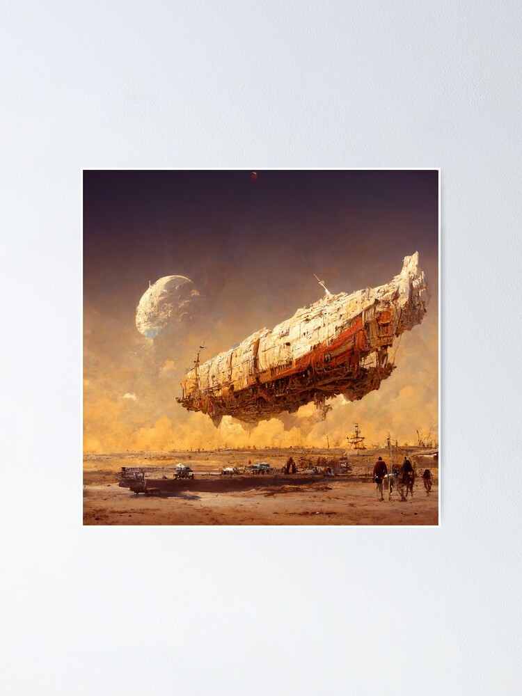 "Freighter over the Desert of Londor" Poster for Sale by neon-nova ...