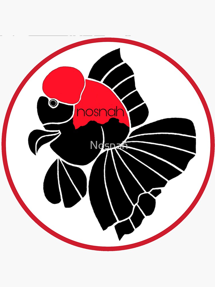 "Black and Red Oranda Goldfish Logo B1" Sticker for Sale by Nosnah ...