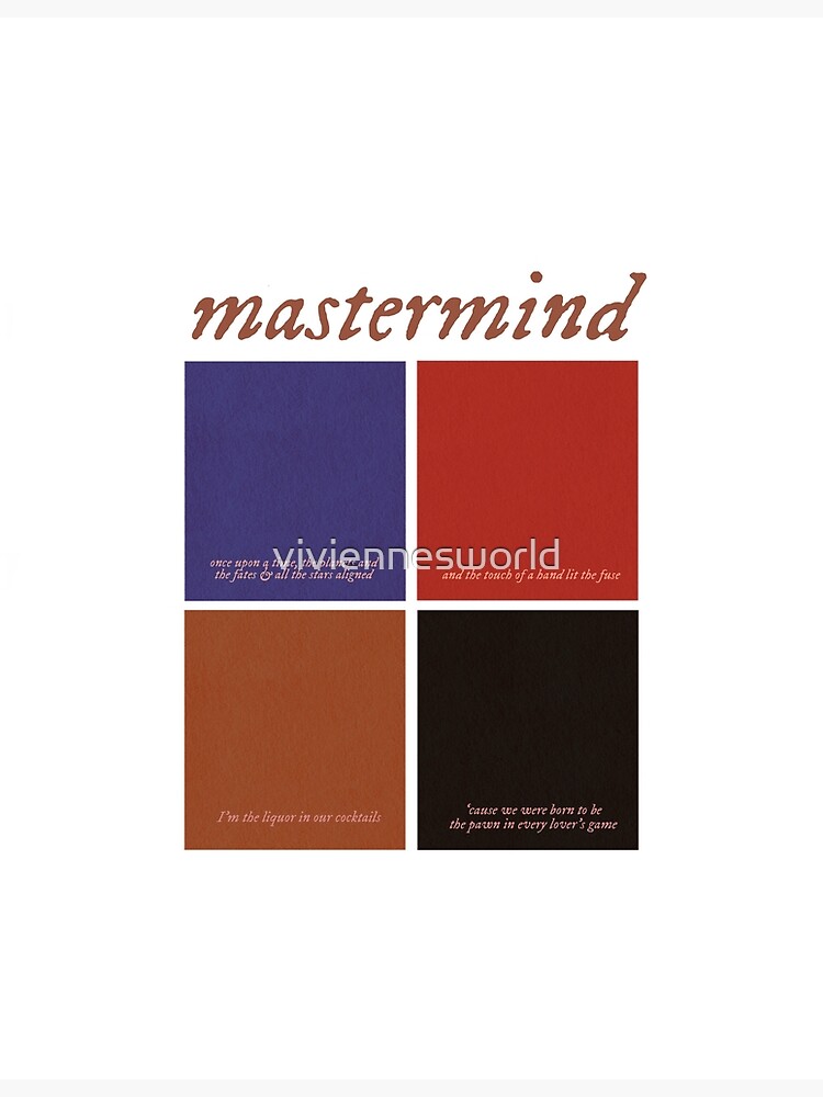 "mastermind lyric color palette / graphic design" Poster for Sale by ...