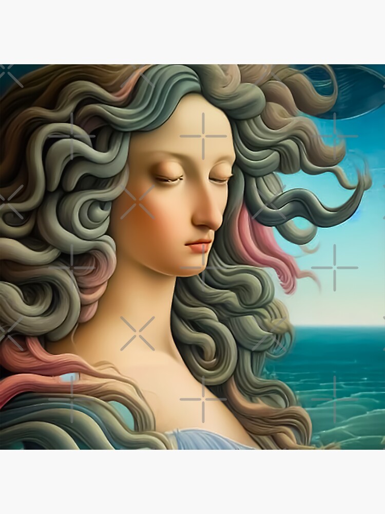 "Colorful Venus | Princess with long curly hair" Sticker for Sale by ...