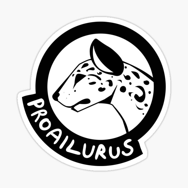 Pegatina «Logotipo de Proailurus» de proailurinae | Redbubble