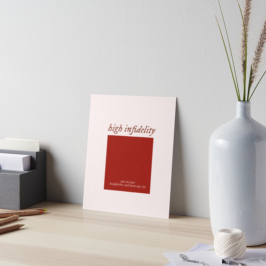 "high infidelity lyric color palette / graphic design" Art Board Print ...