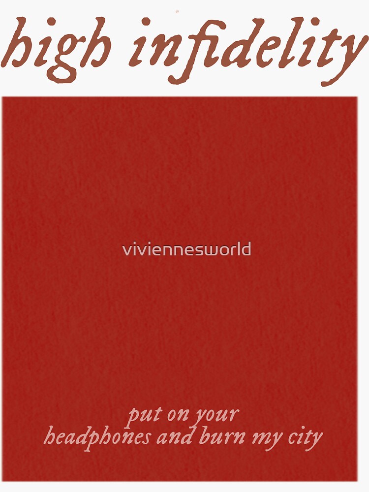 "high infidelity lyric color palette / graphic design" Sticker for Sale by viviennesworld ...
