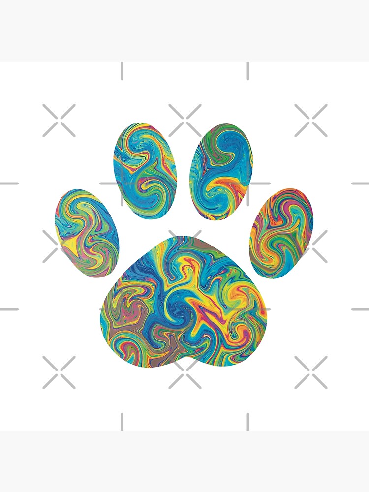 " Paw Print in Rainbow Swirl Colors" Poster for Sale by maywinterfox ...