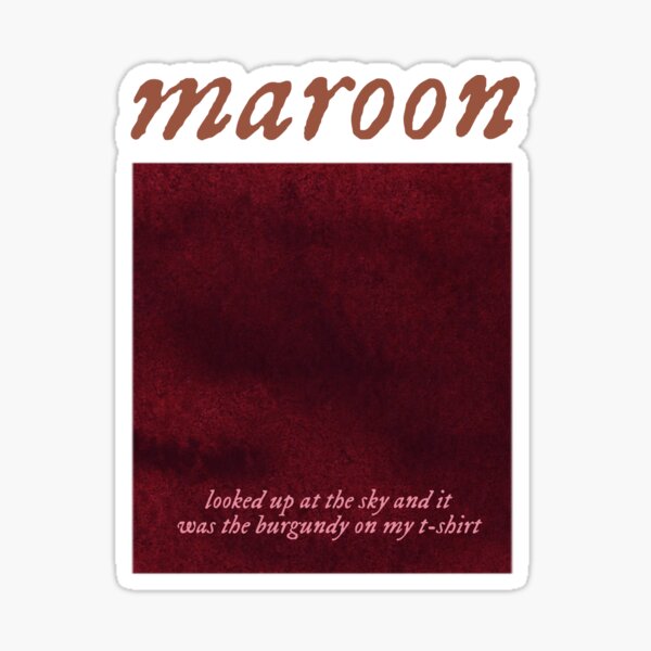 "maroon lyric color palette / graphic design" Sticker for Sale by ...