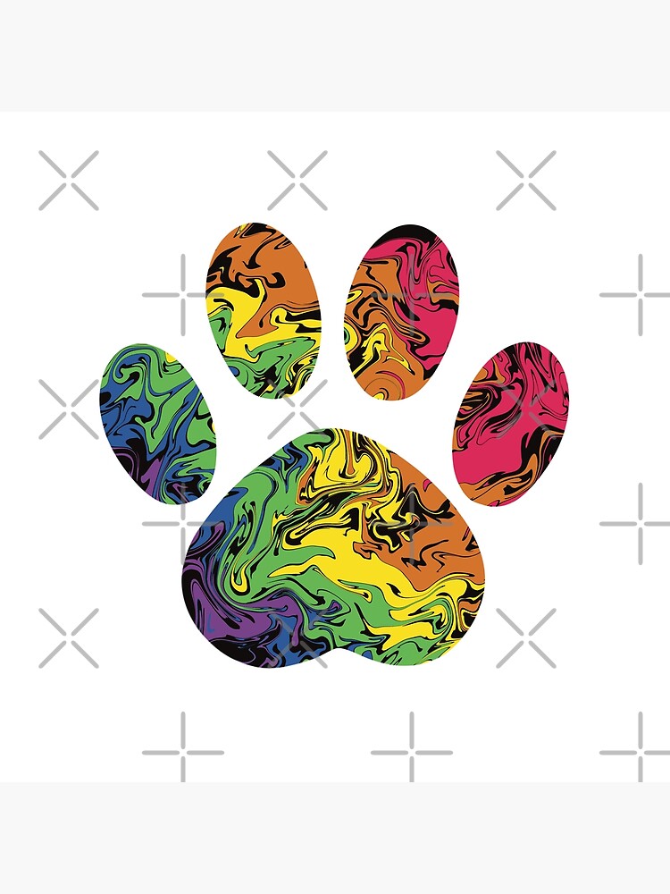 "Paw Print in Rainbow Swirl Colors" Poster for Sale by maywinterfox ...