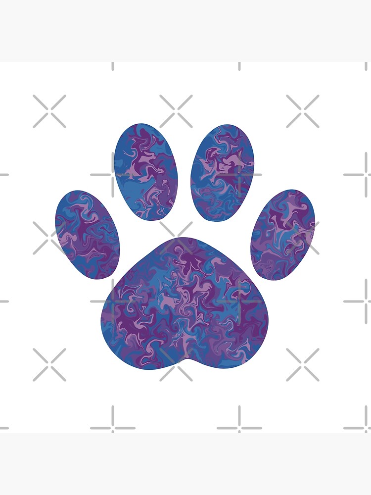 "Paw Print in Purple and Blue Swirl Colors" Poster for Sale by ...