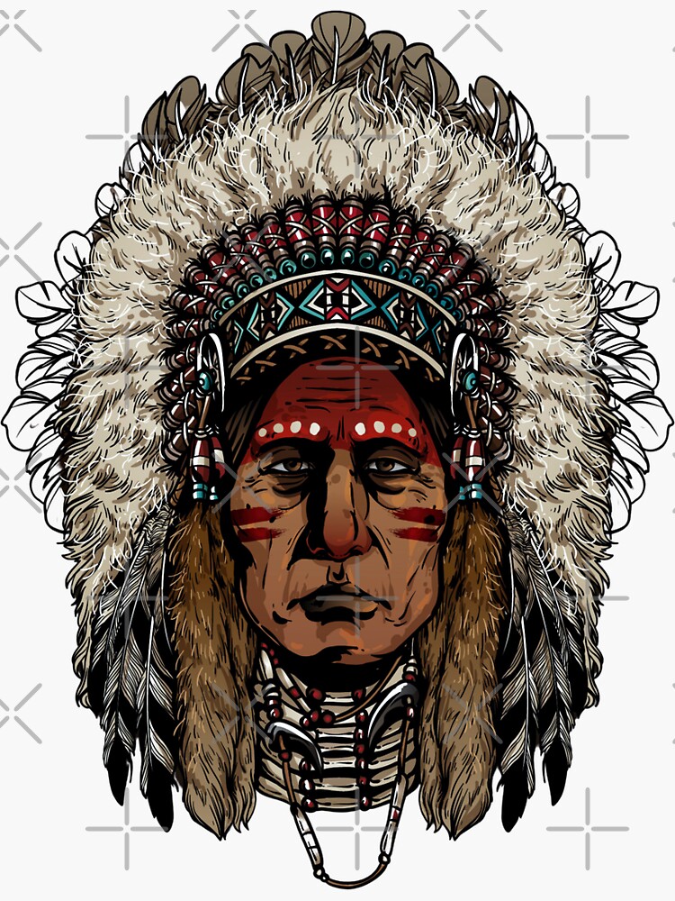 "Native American heritage month-indian apache-indian man" Sticker for ...