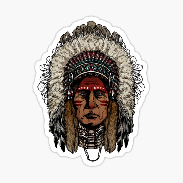 "Native American heritage month-indian apache-indian man" Sticker for ...