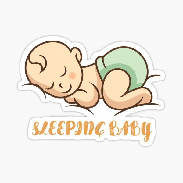 "Sleeping Baby sleeps in bed" Sticker for Sale by klimov0101 | Redbubble