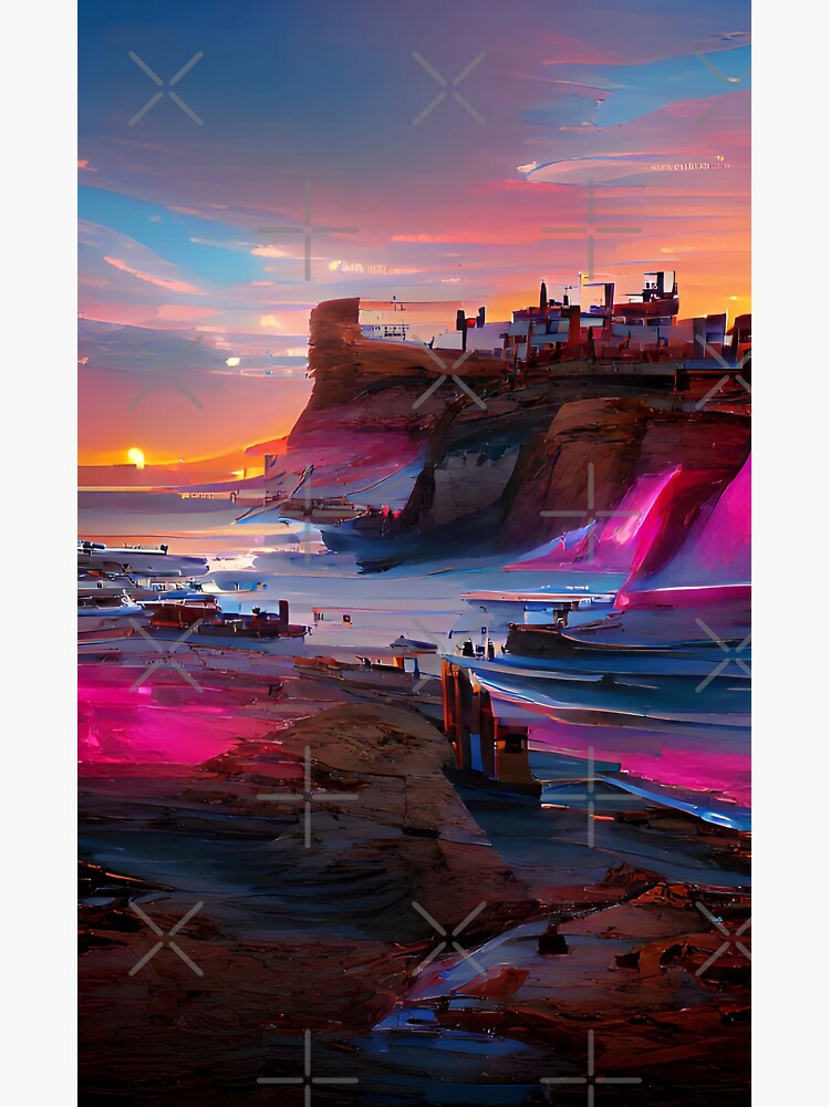 "Landscape, sunset, sea shore, Ai Art, Ai generated Art, Computer ...