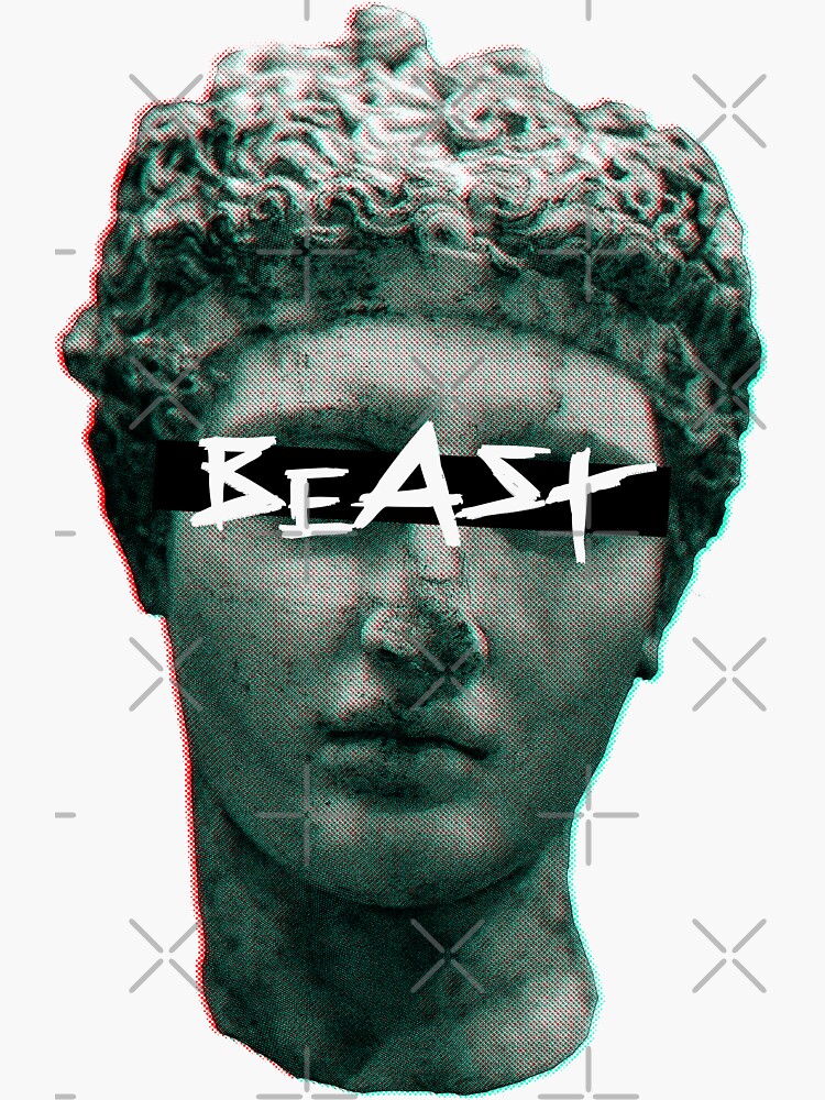 "Beast Greek Statue Aesthetic" Sticker for Sale by skepticat-artsy ...