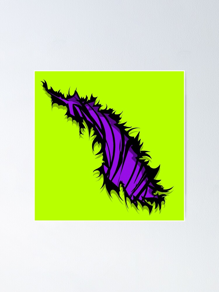 "Tiger Stripe Rip Tear Purple " Poster by Sookiesooker | Redbubble