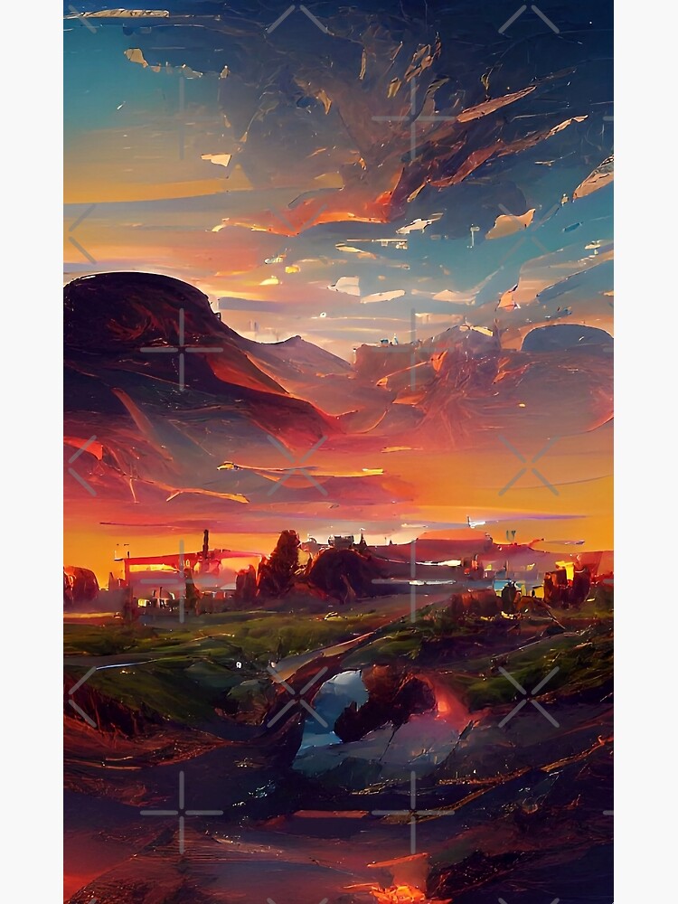 "Landscape, sunset, ai art, ai generated art, computer generated art ...