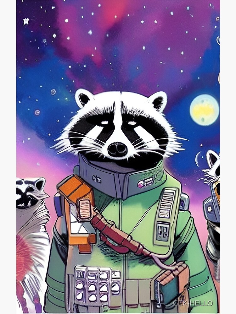 "space raccoon" Poster for Sale by GEK-HELLO | Redbubble