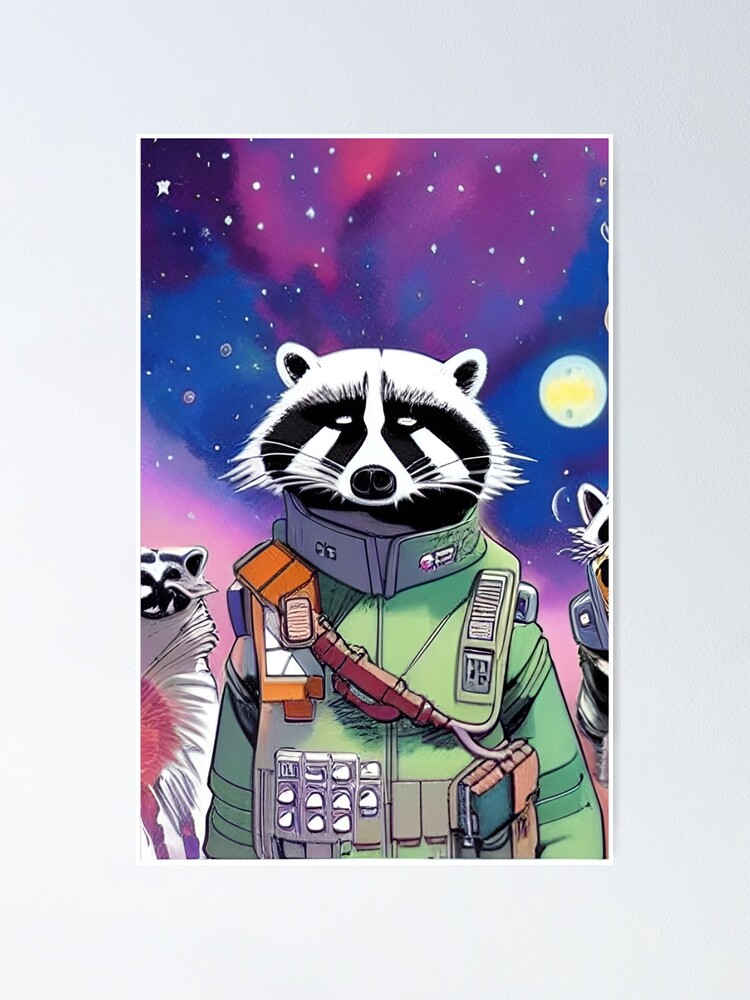 "space raccoon" Poster for Sale by GEK-HELLO | Redbubble