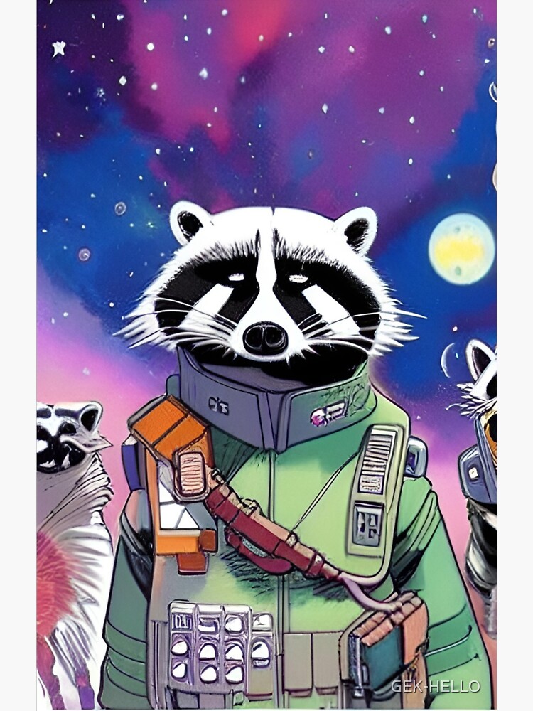 "space raccoon" Sticker for Sale by GEK-HELLO | Redbubble