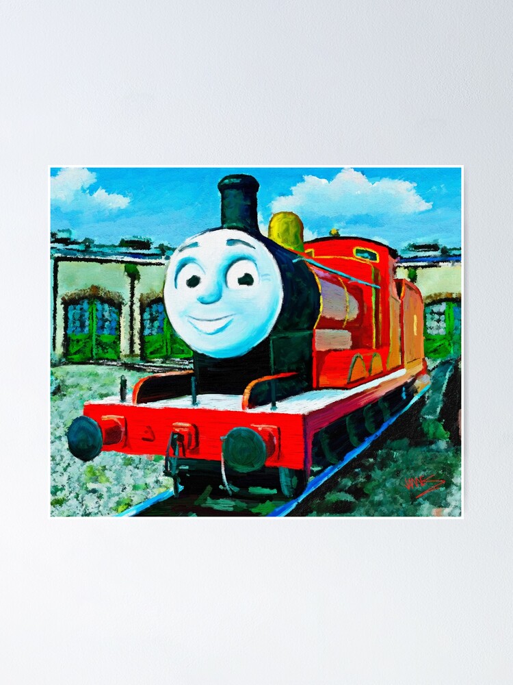 "James the red engine" Poster for Sale by artbyjames | Redbubble