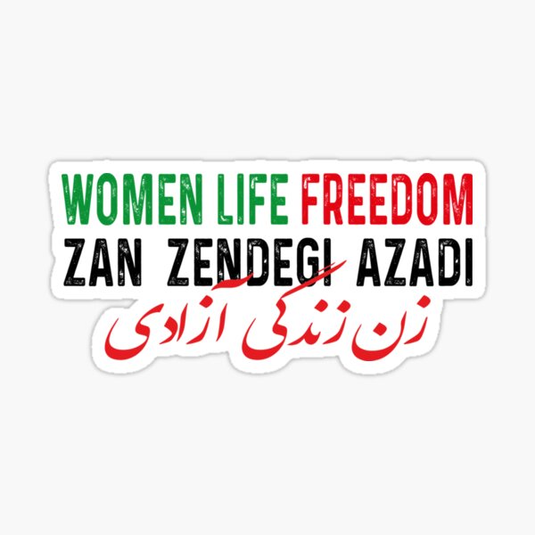 "Woman Life Freedom Iran Zan Zendegi Azadi Persian14" Sticker for Sale ...